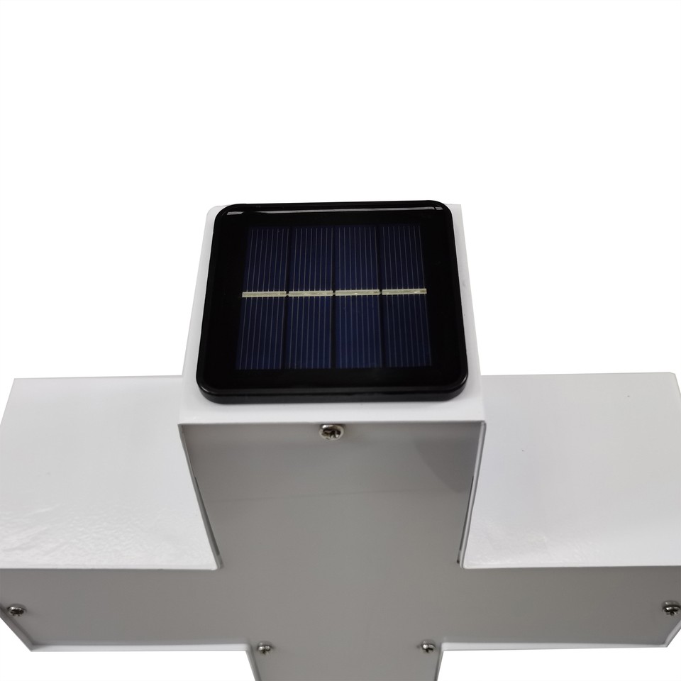 Solar Lighted Cross Solar Power Cemetery Cross Grave Memorial ...