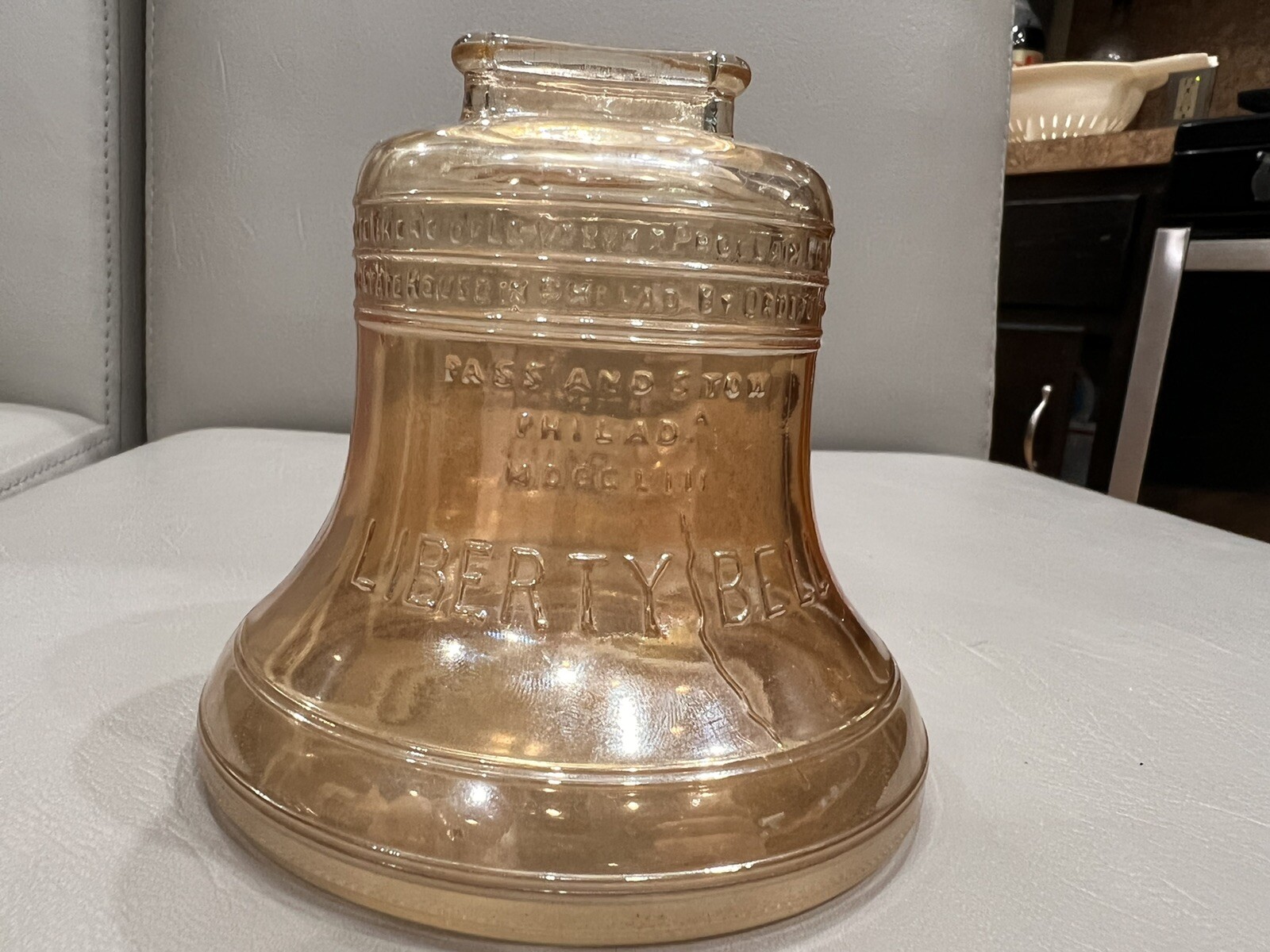 Vintage LIBERTY BELL GLASS COIN BANK 1976 PASS & STOW 4th Of July Tier ...