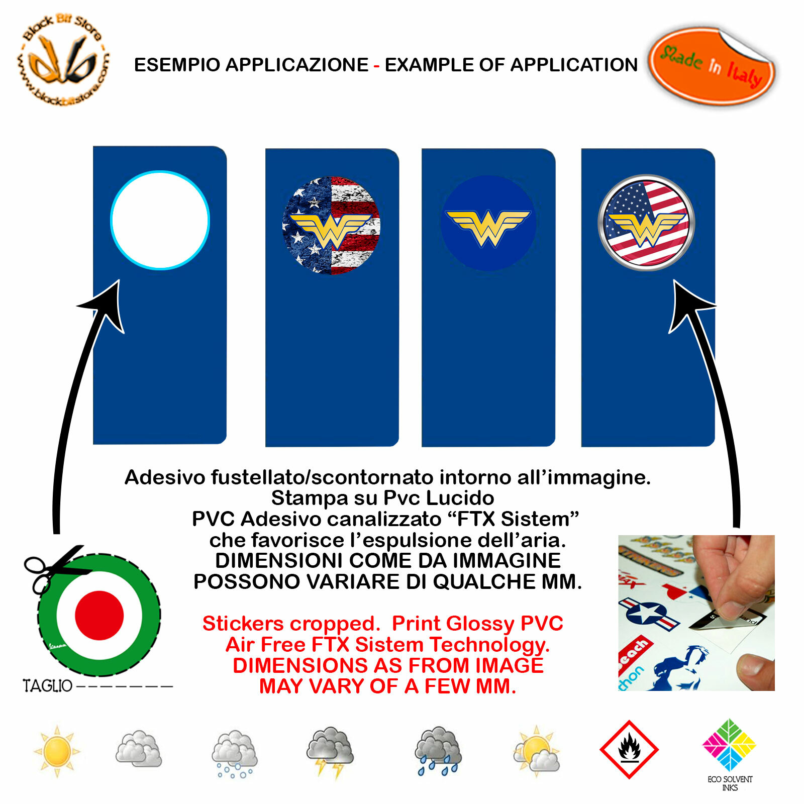 Adesivi bollino targa wonder woman USA auto moto sticker license plate ...