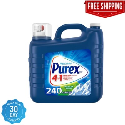 Purex Liquid Laundry Detergent, Bright Clean, Mountain Breeze, 240 ...