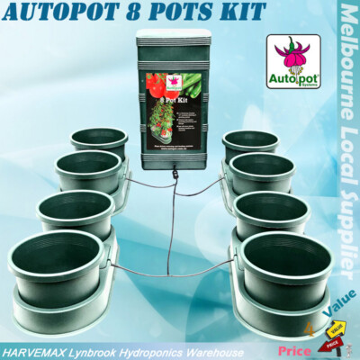 AutoPot 8 Pots Kit Hydroponics AUTO Feed 35L Gravity Tank Grow System ...