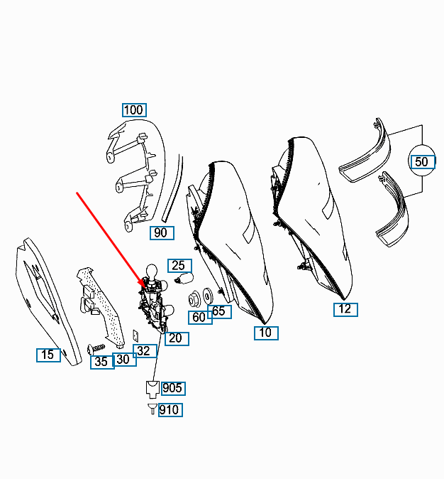 MERCEDES-BENZ S-CLASS W221 Right Taillight Bulb Holder A2218200277 NEW ...