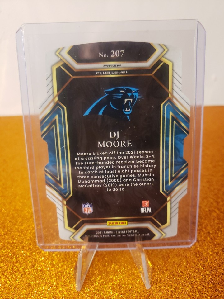 2021 SELECT DJ MOORE CARD GREEN YELLOW CLUB LEVEL DIE CUT CAROLINA ...