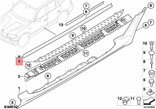 Genuine BMW X3 E83 X3 1.8d 2.0d 2.0i 2.5i 2.5si Footplate Aluminium ...