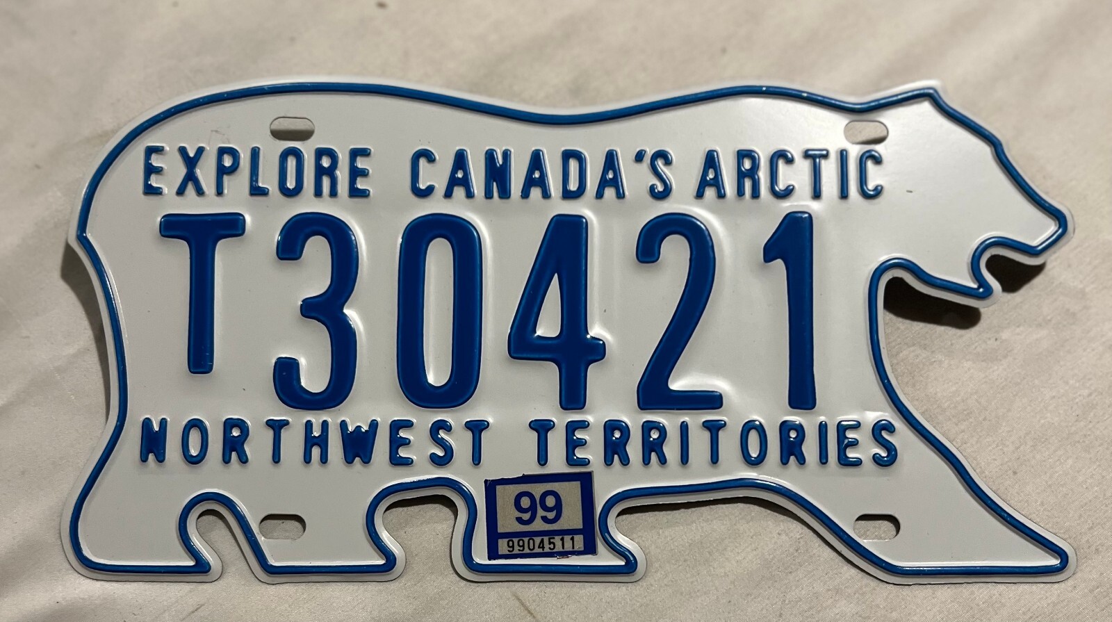 LICENSE PLATES CANADA NORTHWEST TERRITORIES TRAILER T 30421 1999 BEAR ...
