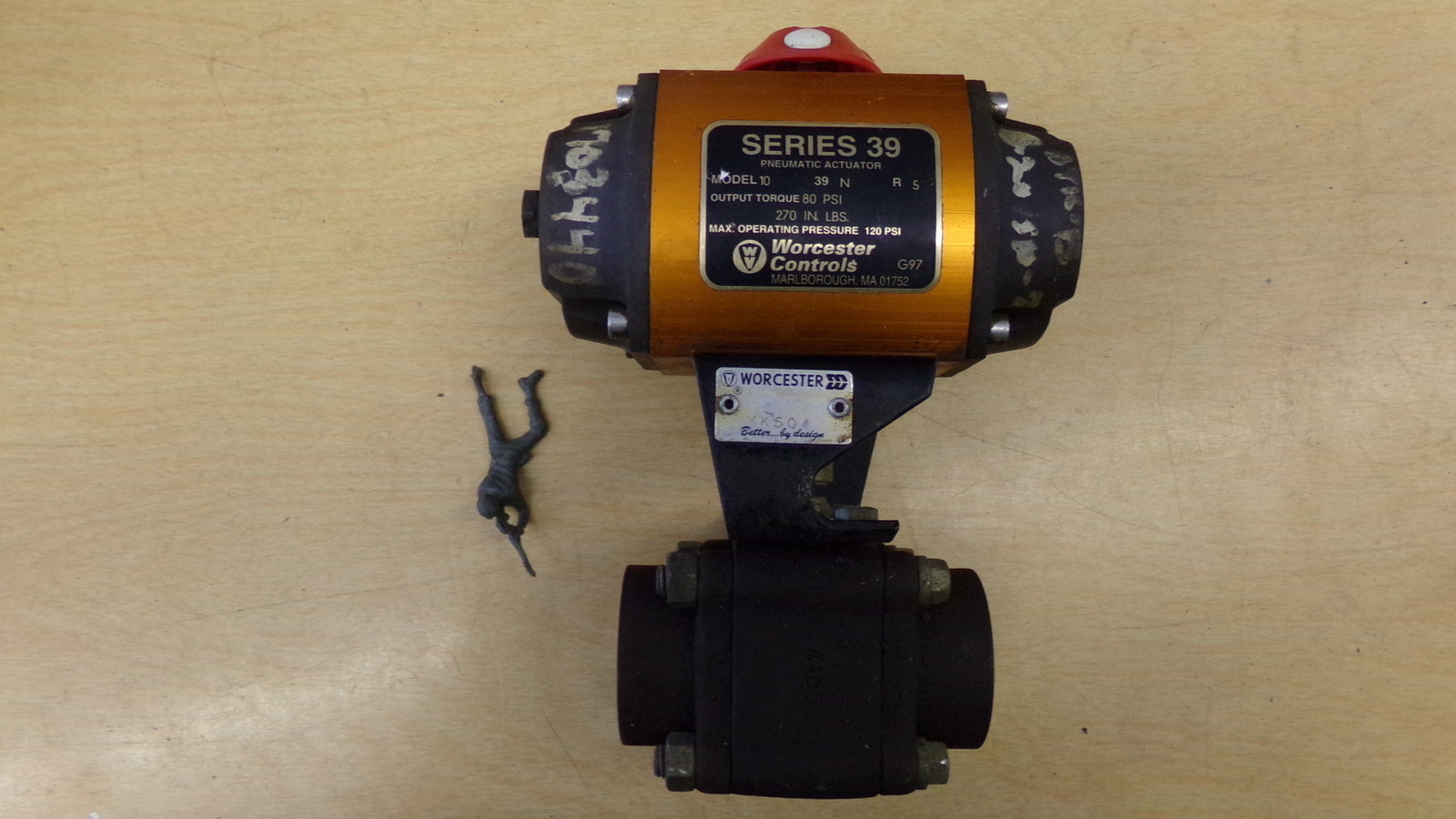 Worcester Series 39 Pneumatic Actuator Model 10 w/ Bracket MK504 A105 1 ...