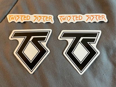 Lot (4) TWISTED SISTER 1/2" to 2 3/4" Band STICKERS Dee Snider FAST ...