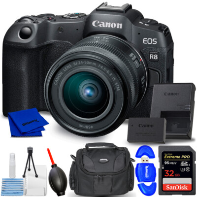 Canon EOS R8 Mirrorless Camera with RF 24-50mm IS STM Lens - 7PC ...