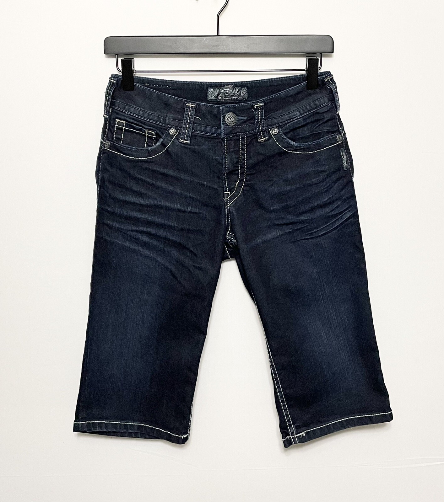 Silver Jeans Suki Rose Surplus Jean Shorts Dark Wash,… - Gem