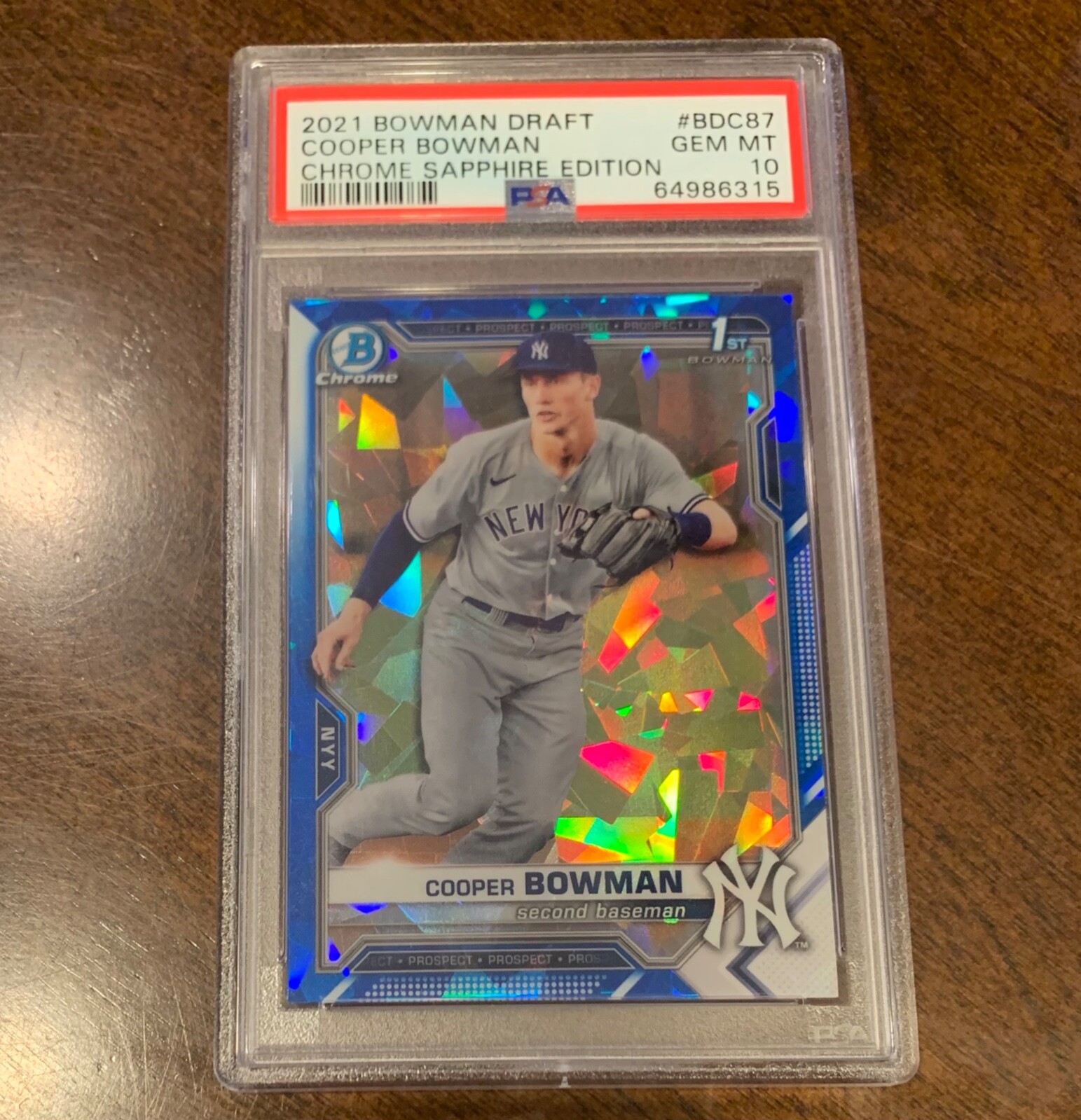 Cooper Bowman 2021 Bowman Draft Chrome Sapphire PSA 10 BDC87 Yankees ...