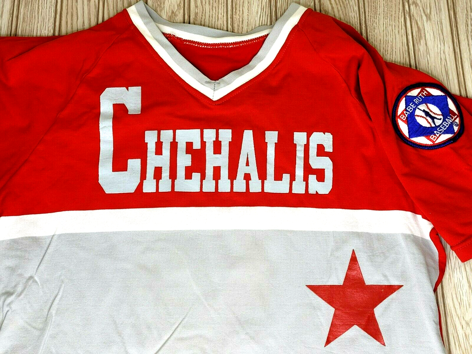 vtg 70s 80s Chehalis Babe Ruth Baseball Jersey Shirt Medalist Sand Knit ...