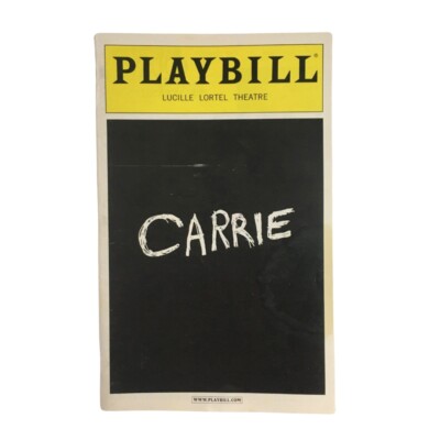 2012 Playbill Carrie Off Broadway by Marin Mazzie, at Lucille Lortel ...