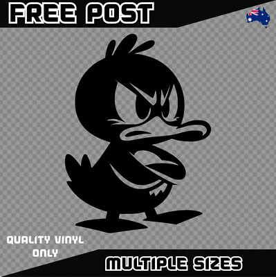 Angry Duck Sticker Car Decal Vinyl Window JDM Funny Mascot Bird Ute ...