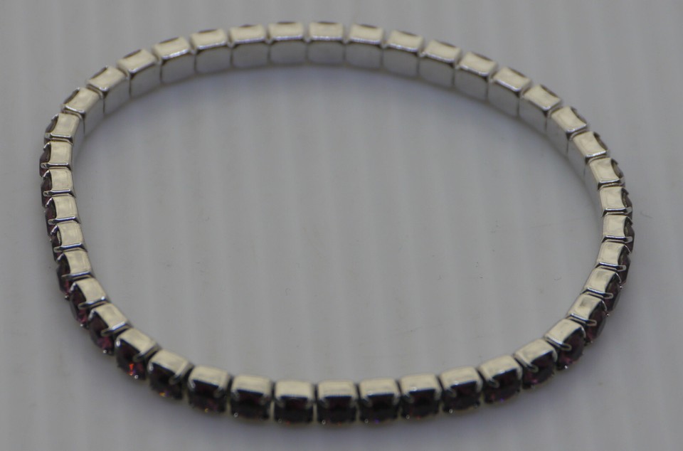 TOUCHSTONE CRYSTAL BY SWAROVSKI STRETCH BRACELET, AMETHYST FEBRUARY ...