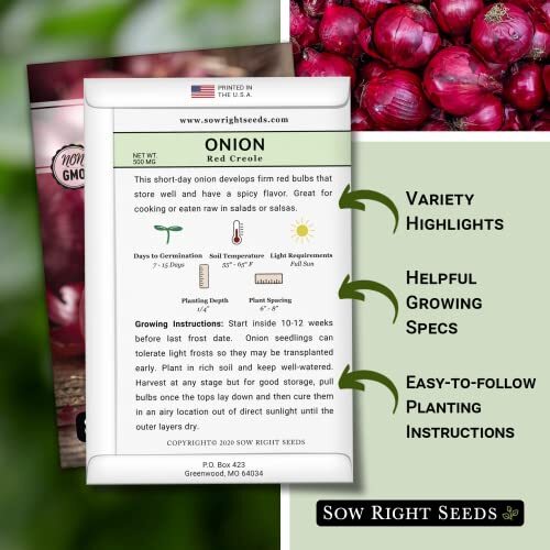 Red Creole Onion Seed For Planting Nongmo Heirloom Packet With ...