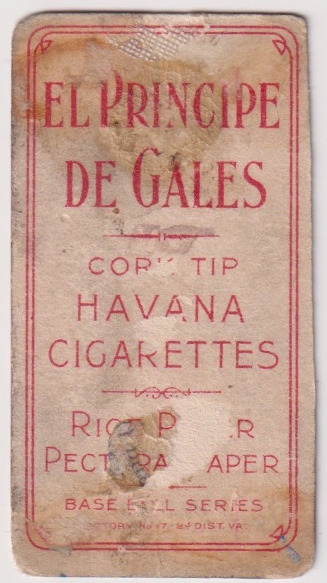 1909-11 T206 rare EL PRINCIPE DE GALES reverse CLAUDE RITCHEY SGC A ...
