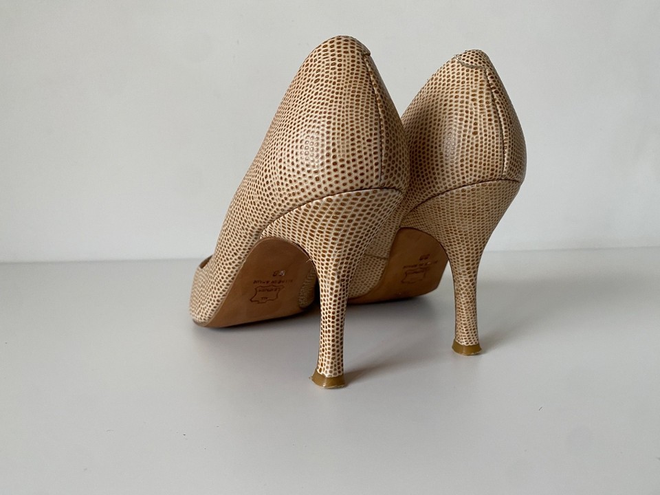 £269 LK Bennett in Cream/Brown Pointed Toe Courts EU38 US8 UK5 | eBay ...