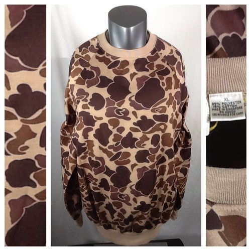 Vintage 80’s Duck Bay Duck Camo Sweatshirt Men’s (XL) Crewneck Hunting ...
