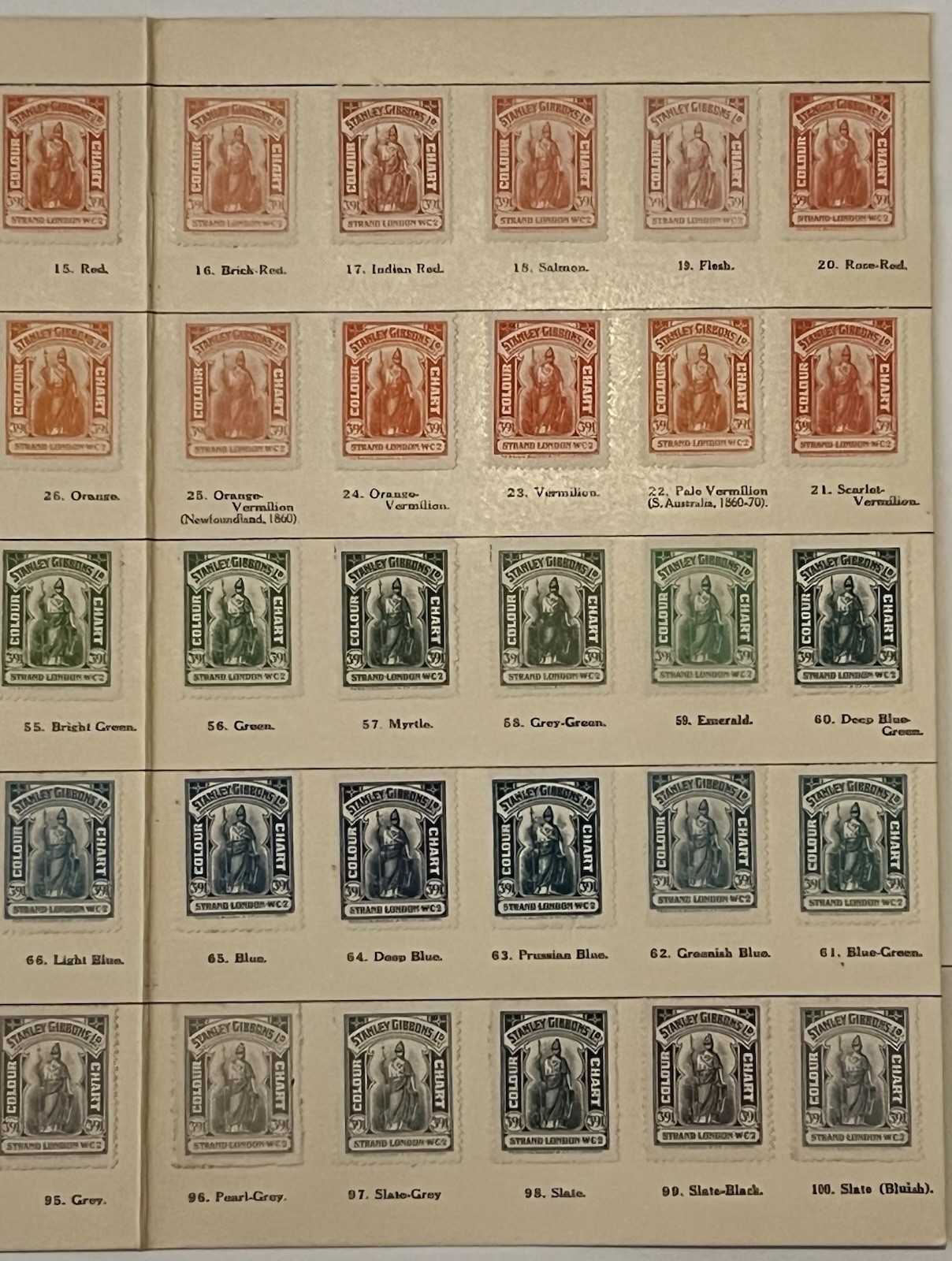 Stanley Gibbons' Colour Guide Improved Edition Set of 100 Stamps 1938 ...