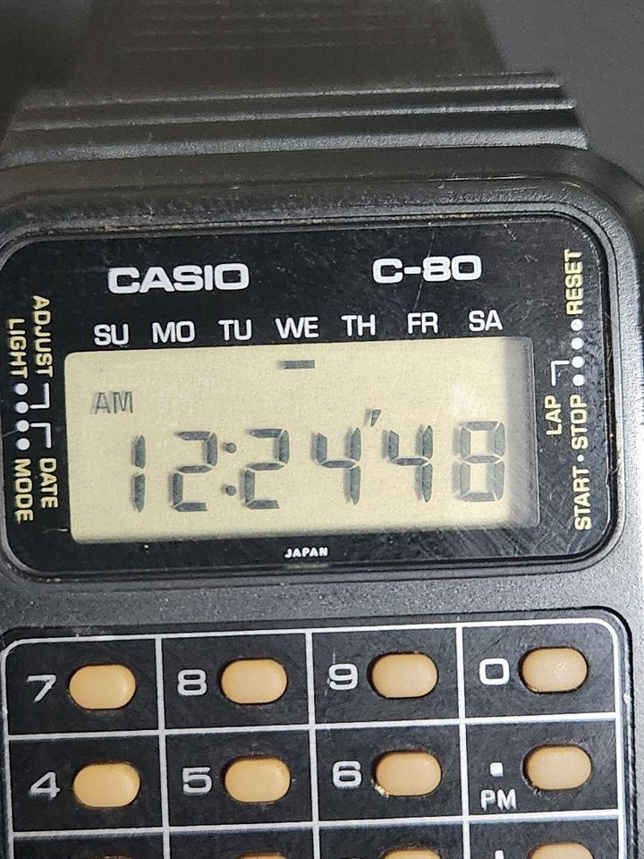 Casio C-80 Vintage 1980s Calculator Watch New Strap Working Japan Retro | eBay
