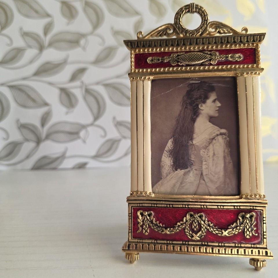 Vintage Beautiful Ornate Red/Gold Color Terragraphics Mini Photo Frame ...