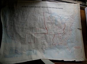 Major U.S. Army Military Installations-FORSCOM/TRADOC 42x58" Map (1975 ...