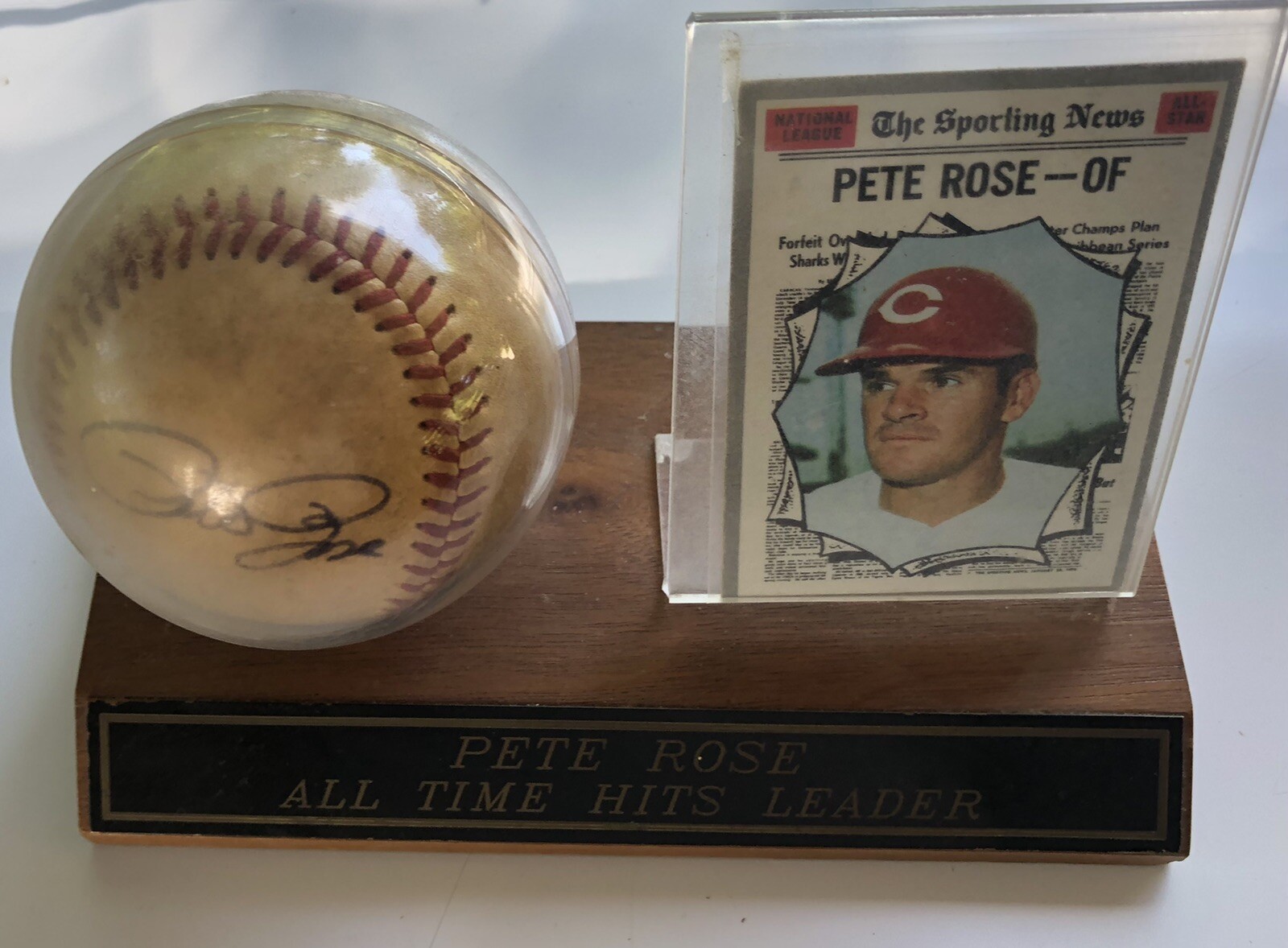 Pete Rose autographed baseball and Sporting News Baseball Card | eBay