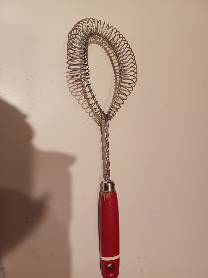 Antique Vintage Wire Wisk Whisk Coil Metal Egg Beater Mixer Kitchen ...