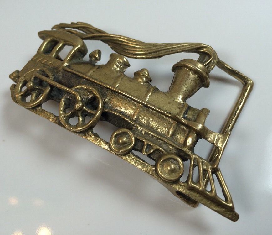 Rare Ivar Hyden Steam Train Engine Locomotor Brass Belt Buckle Artist ...