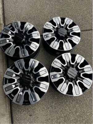 OEM 20” 2023/24 GMC Black with Chrome Inserts Factory Wheels SET ...