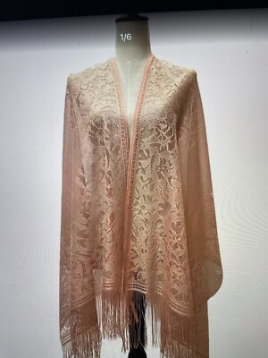 Ladies/Womens Lightweight Pink Lace/Shawl/Wrap Scarf~New In Package | eBay
