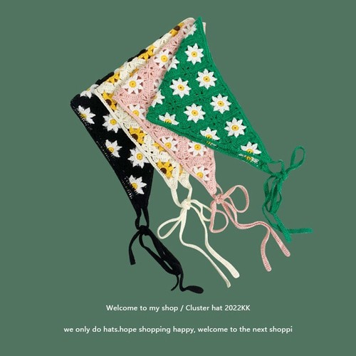 Handmade Crochet Triangle Headband Triangle Scarf Headscarf Hat ...