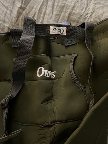 Orvis Chest Waders M Green Nylon Fly Fishing VTG Neoprene Footless ...