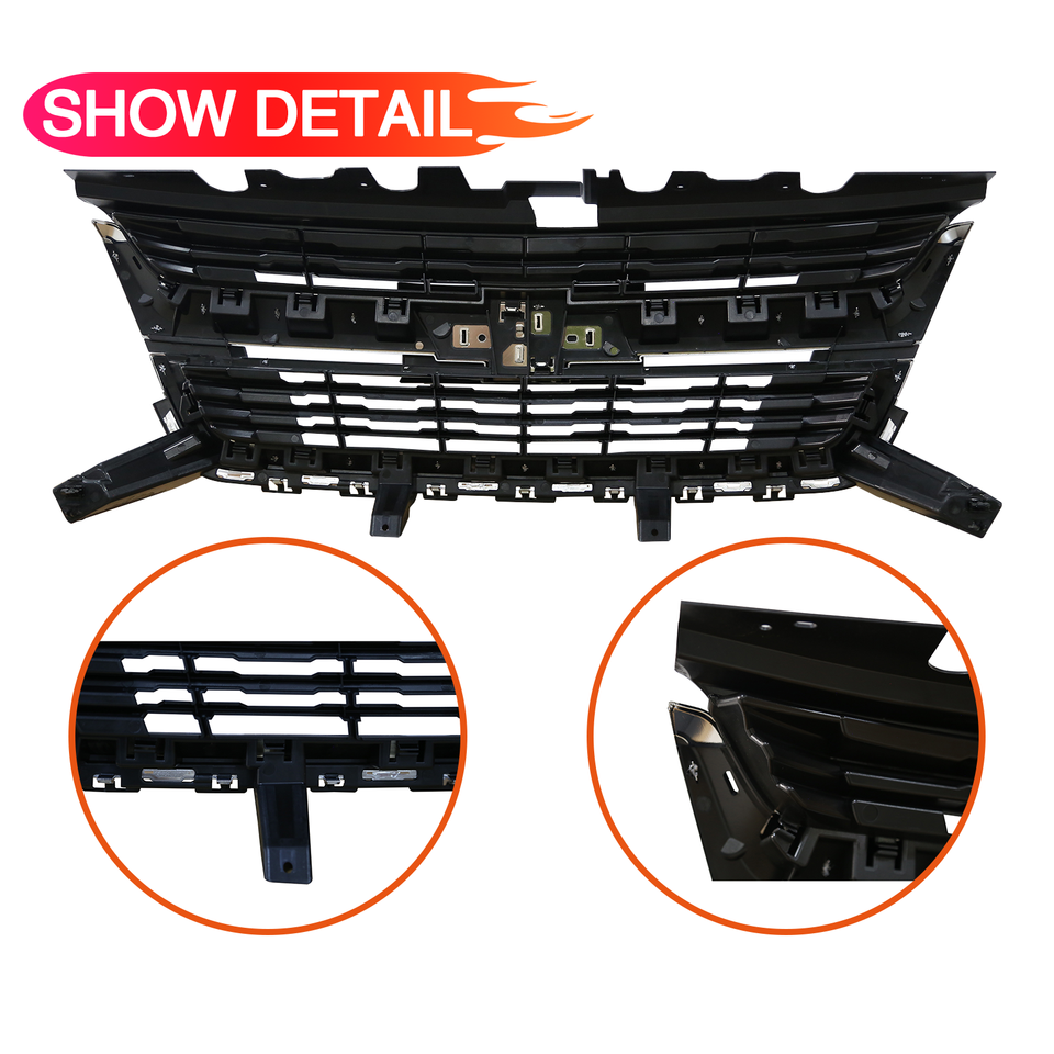 For Chevrolet Colorado Black 2015-2020 Front Bumper Upper Grille W ...