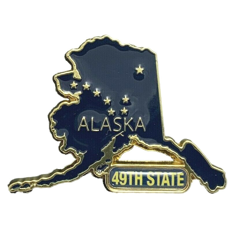 Alaska Magnet Metal State Map with 49TH STATE and BIG DIPPER 1 3/4 inch ...
