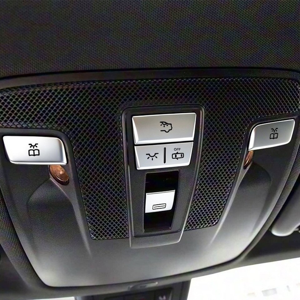 5pcs Silver Roof Reading Lamp Button Patch for Mercedes For GLA 2015 ...