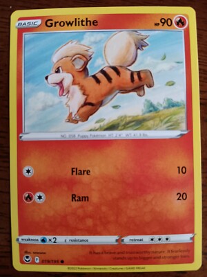 Growlithe Silver Tempest 019/195 Pokemon TCG Card NM/M Regular | eBay