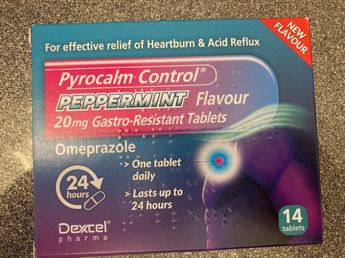 PYROCALM CONTROL 20mg GASTRO-RESISTANT TABLETS *14 PACK* HEARTBURN/ACID ...