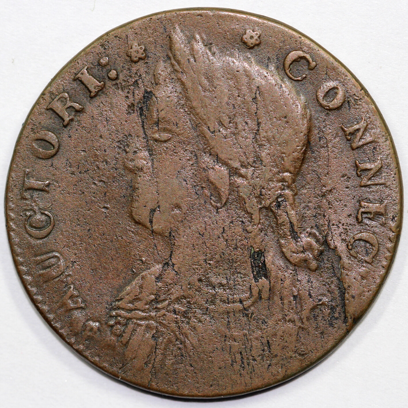 1787 1/2p M.33.6-KK Connecticut Colonial Copper Half Penny EX; 2010 C-4 ...