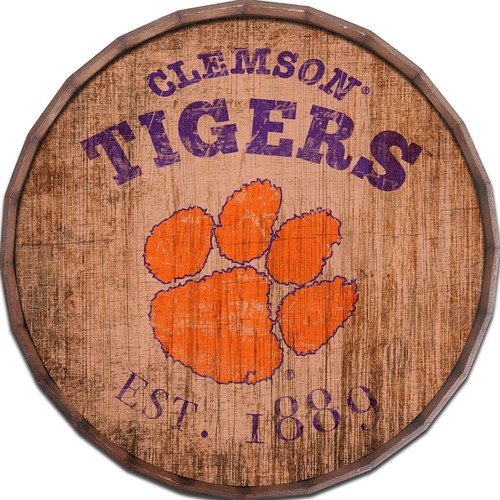 Clemson Tigers Sign Barrel Top Established Weathered Sign 24" In ...