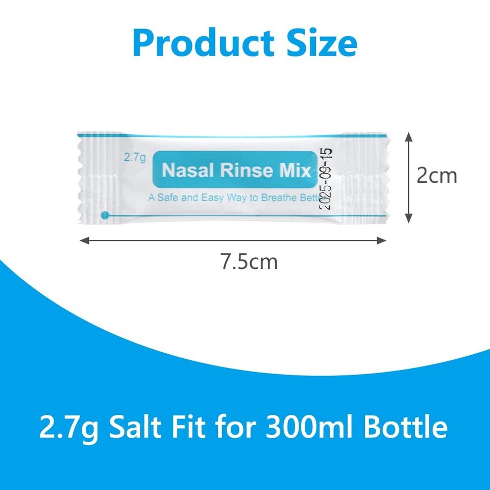 Nasal Rinse Salt, 120 Packs Nasal Irrigation Salt, Cleaning Mix ...