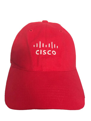 Cisco Baseball Cap Red Embroidered Logo Hat Adjustable | eBay