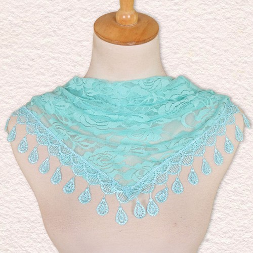 Head Wrap Portable Sunscreen Lace Tassel Triangle Scarf Delicate | eBay