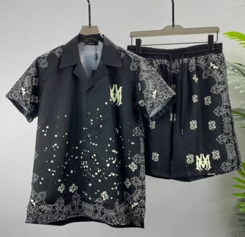 AMIRI (available in all sizes)Summer Fashion Printed Beach Shirt Shorts ...