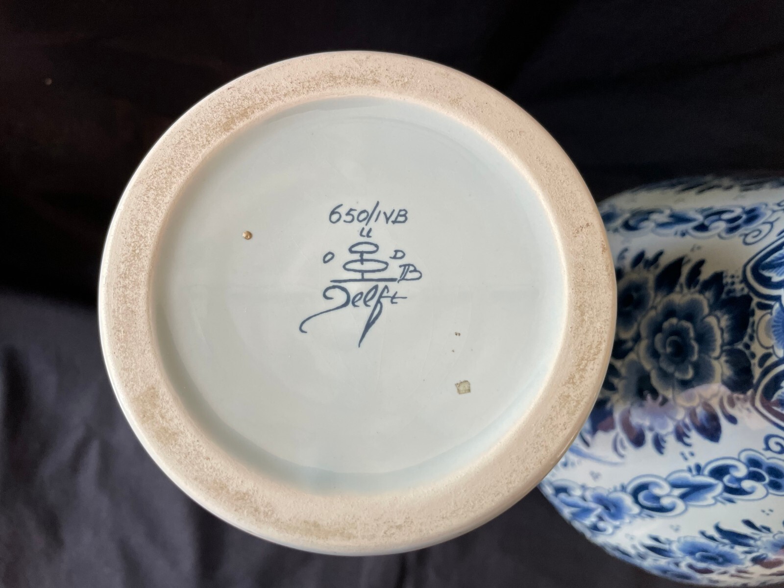 Antique Dutch Delft ceramic mantle set. Floral with bird . Several ...