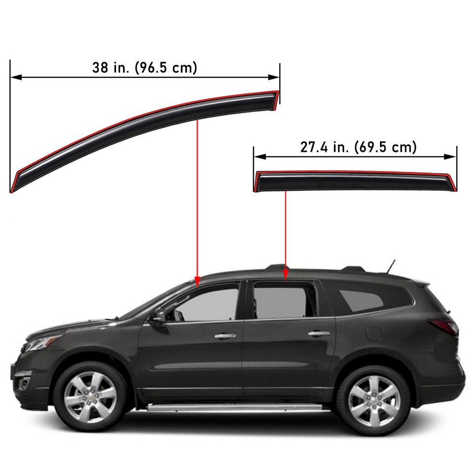In-Channel Window Visor Rain Guards Vent Shade Fits 2009-2017 Chevrolet ...