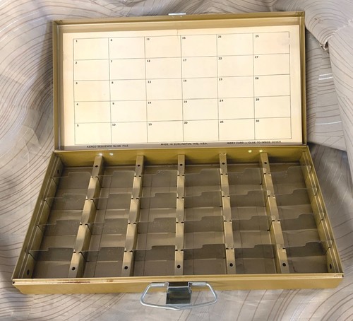 vtg KENCO metal slide file storage box, photographic slide file, 30 ...