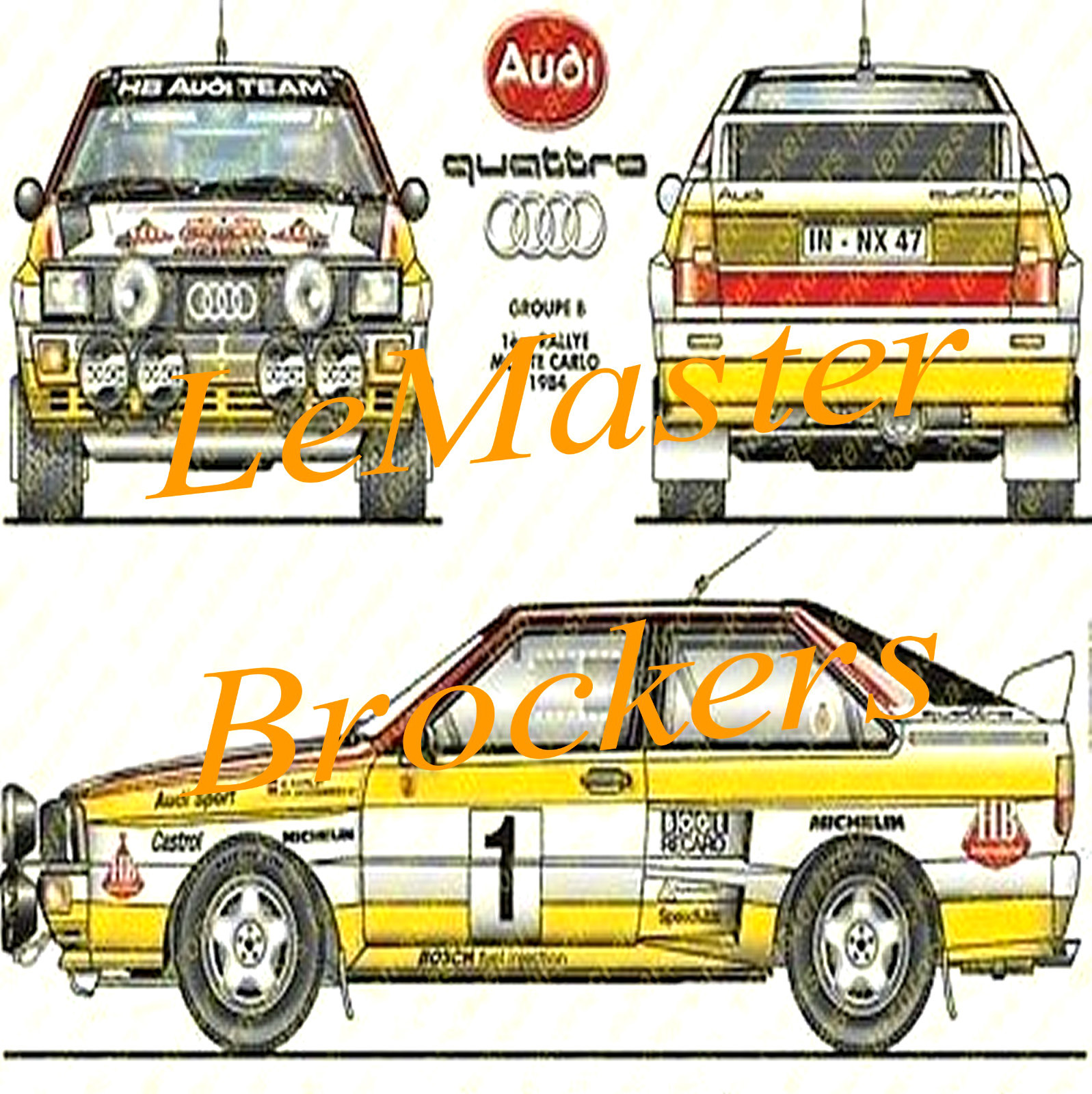 AUDI QUATTRO GROUPE B MONTE-CARLO 1984 - Poster auto art déco design | eBay