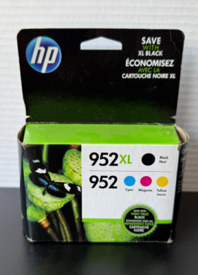 New OEM HP 952XL Black 952 Color Ink 4 Pack Set In Retail Box XL EXP 11 ...
