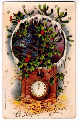 Antique Happy New Year Gold Gilt Postcard Used 1911 Max Feinberg | eBay